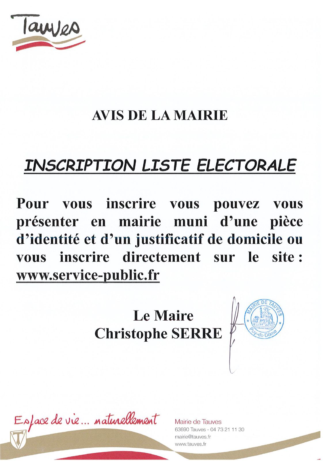 Inscription sur la liste électorale